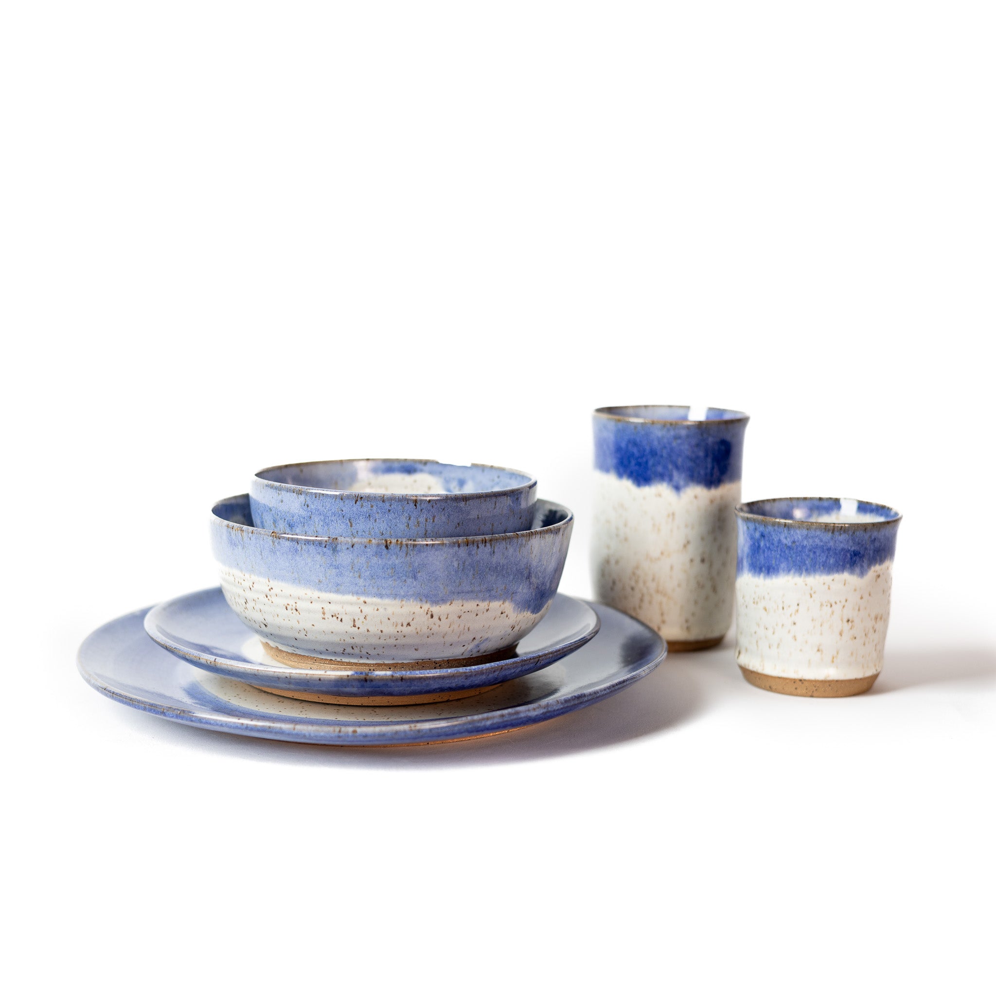 Six Piece Dinnerware Set for Four - Blue Ridge – Sarah Sunshine Pottery