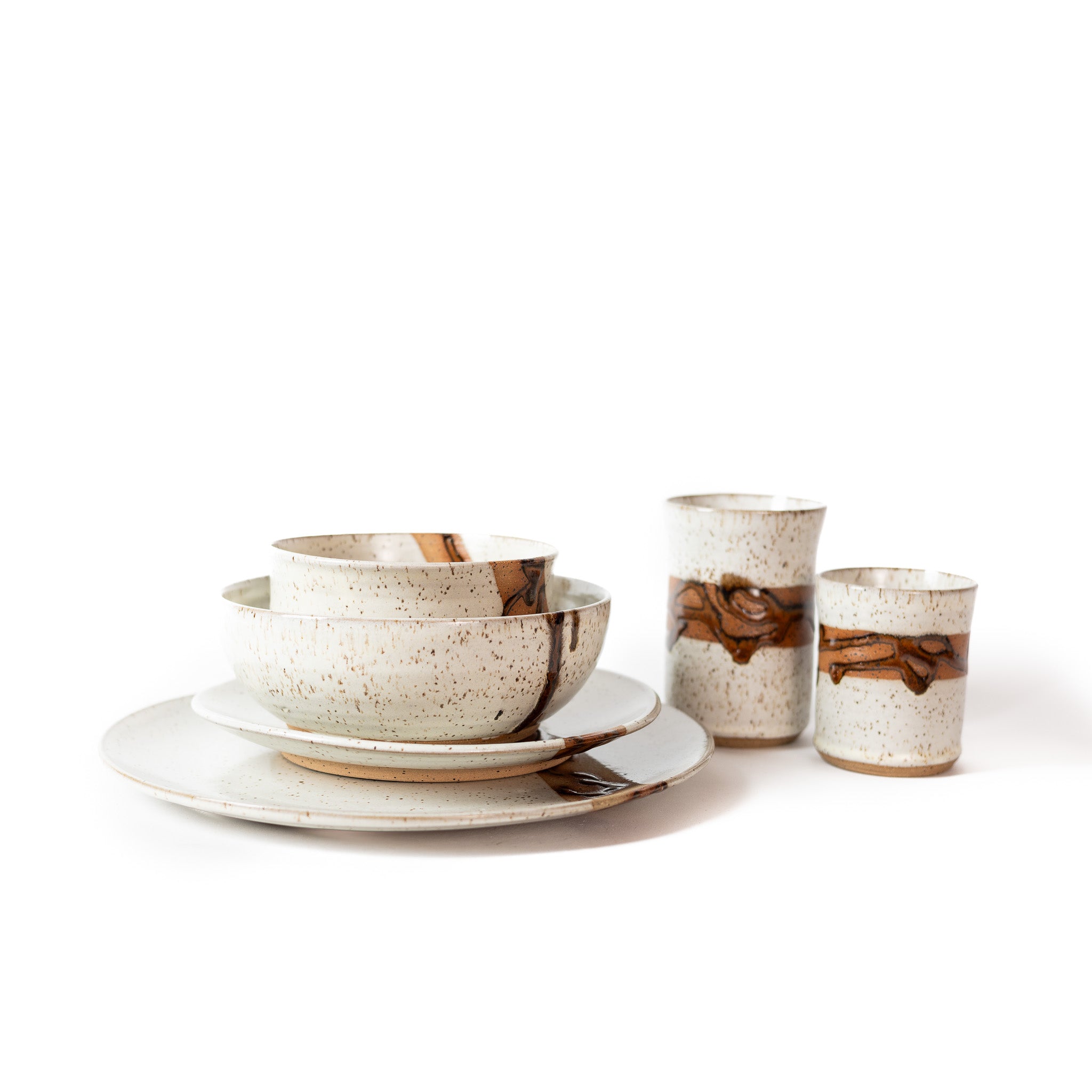 Six Piece Dinnerware Set for Four - White Pine – Sarah Sunshine Pottery