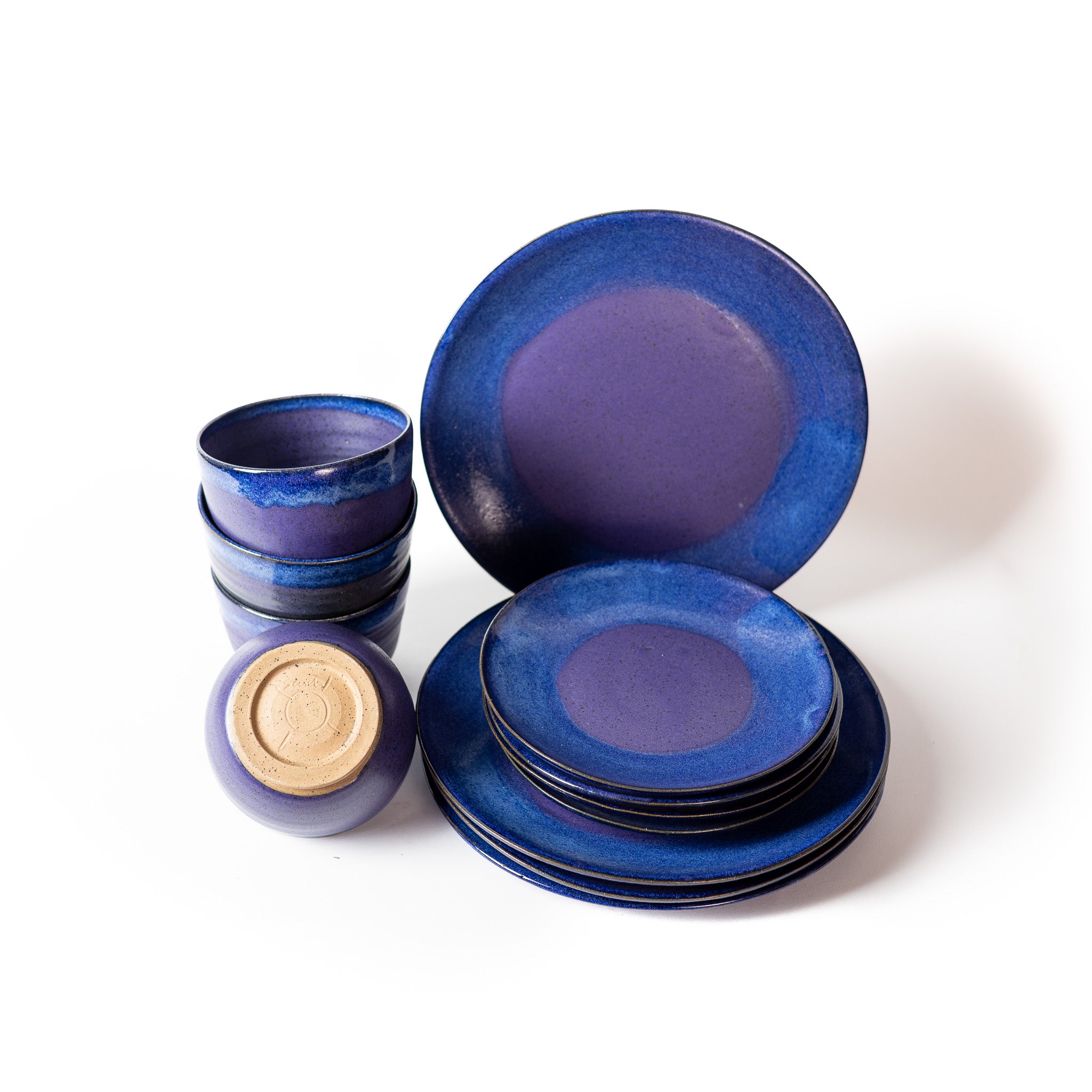 Three Piece Dinnerware Set for Four - Iris – Sarah Sunshine Pottery