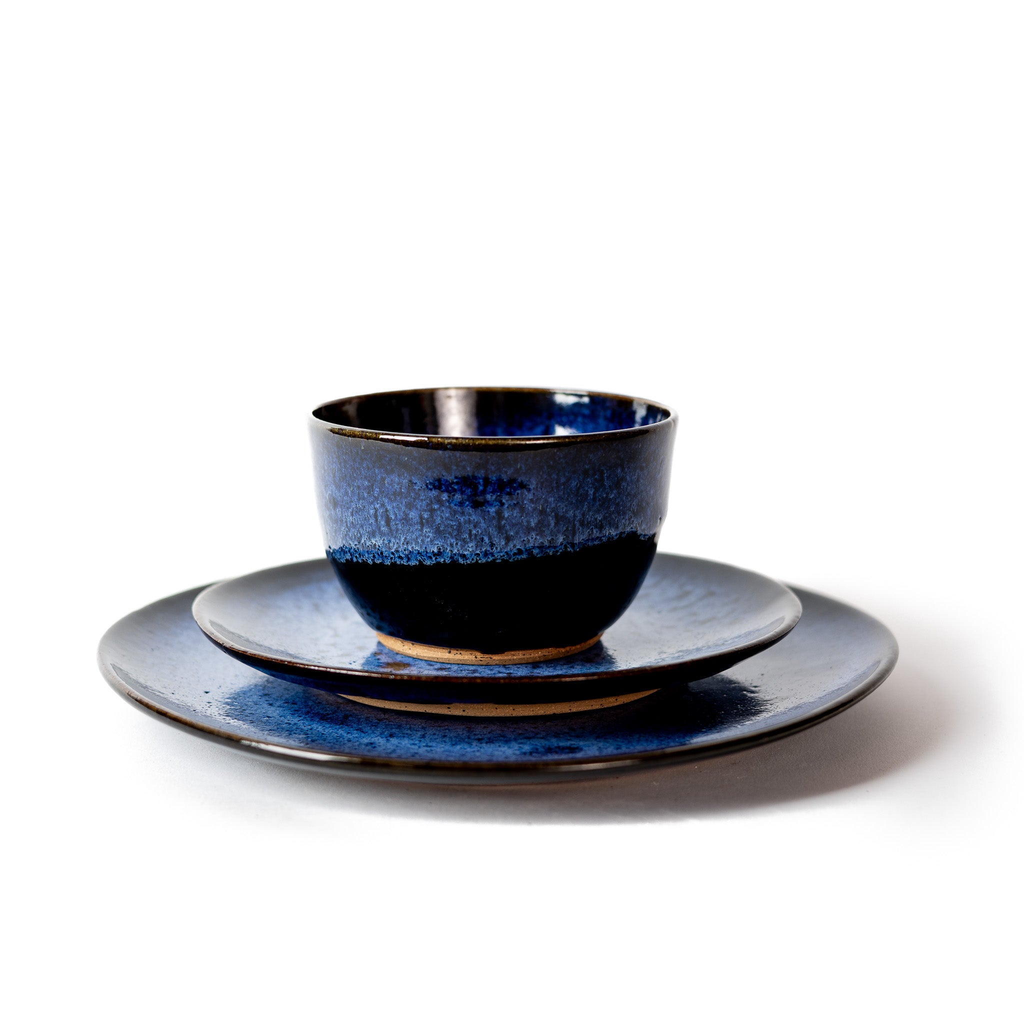 Three Piece Dinnerware Set for Four - Midnight – Sarah Sunshine Pottery
